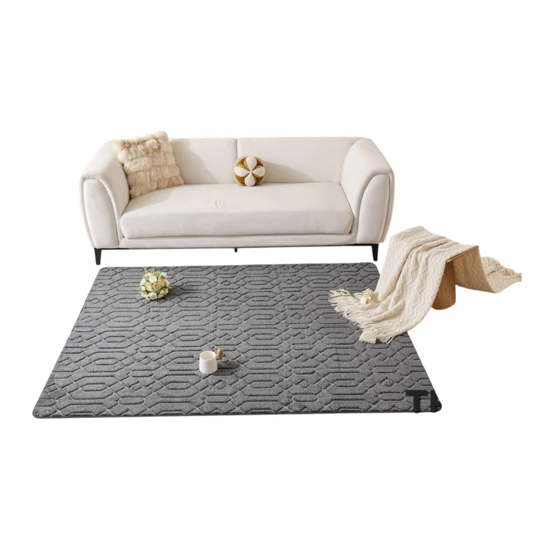 Alfombra Jacquard de Algodon 160X200Cm Gris Oscuro ALFJ | Chile